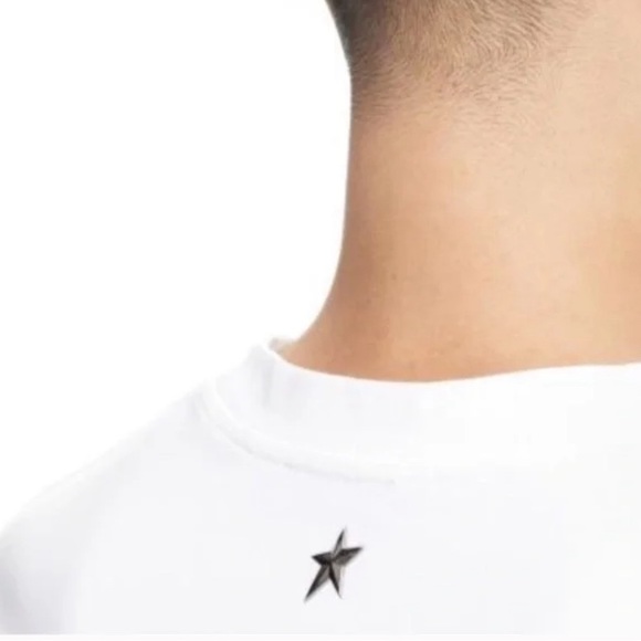 Mugler | Shirts | White Mugler Hm Tshirt Size L Silver Star Emblem On ...